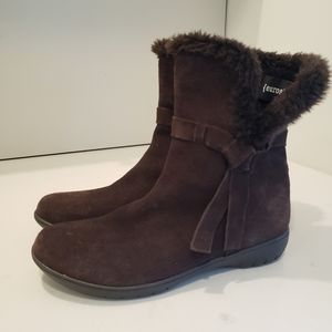 Eurostep | Shoes | Eurostep 75 Leather Bootoe Faux Fur Tripankle Tie ...